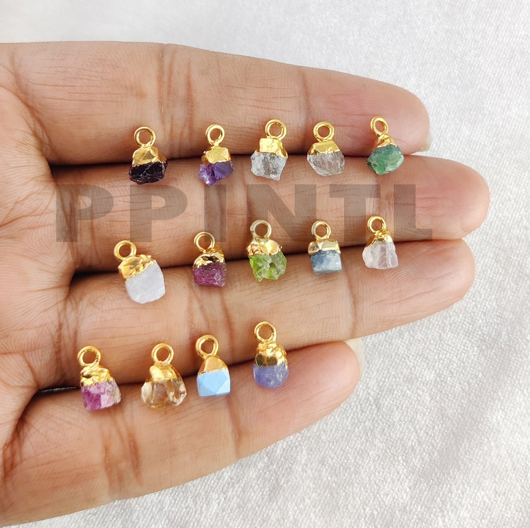 Raw Birthstone Charms Personalized Birthstone Charm Raw - Etsy