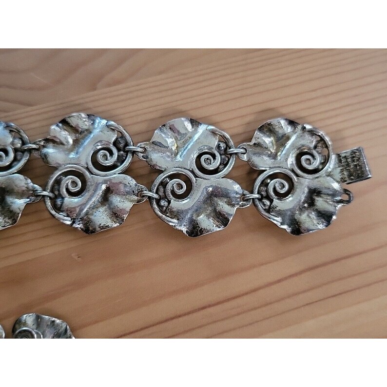 Vintage Max Rieg Art Nouveau Gingko Leaf Sterling Silver Bracelet ...