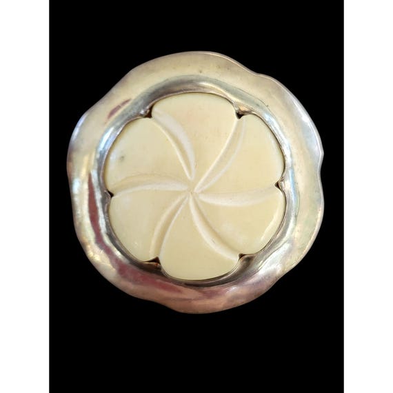 Vintage Louis Booth Cream Carved Bone Inlay Sterling … - Gem
