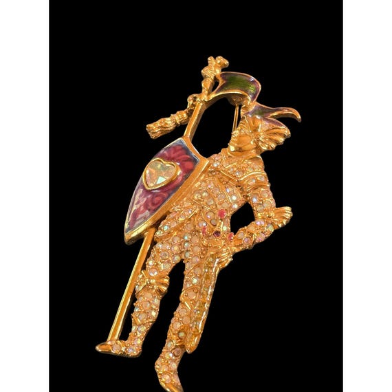 Kirks Folly Lancelot Gold Tone Enamel Rhinestone Broo… - Gem