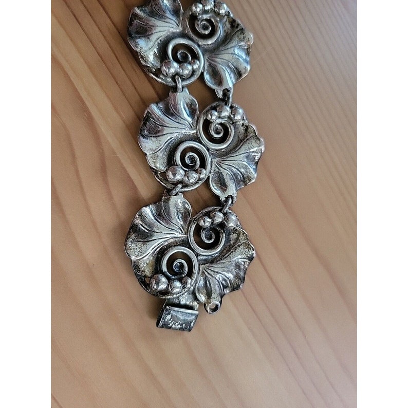 Vintage Max Rieg Art Nouveau Gingko Leaf Sterling Silver Bracelet ...