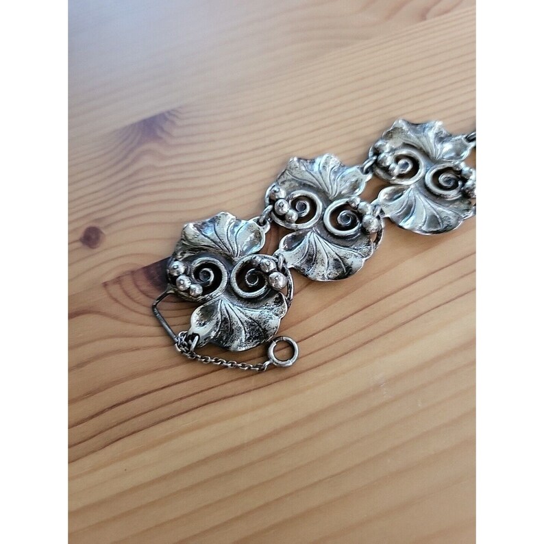 Vintage Max Rieg Art Nouveau Gingko Leaf Sterling Silver Bracelet ...