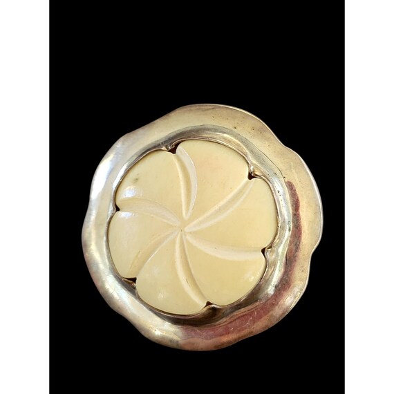 Vintage Louis Booth Cream Carved Bone Inlay Sterling … - Gem