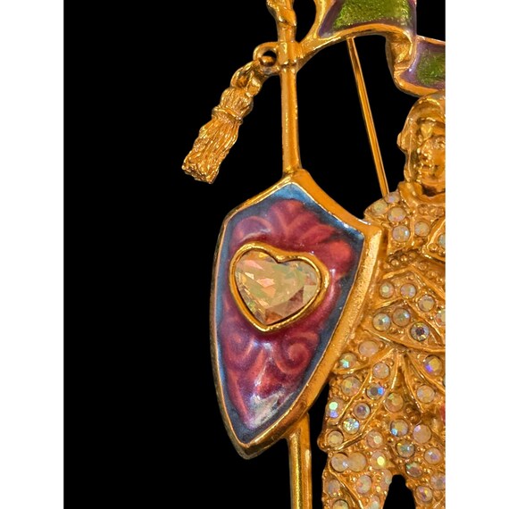 Kirks Folly Lancelot Gold Tone Enamel Rhinestone Broo… - Gem