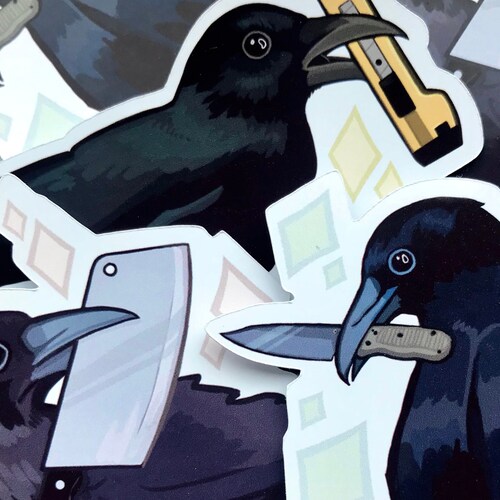 Crows With Knives Stickers | Etsy