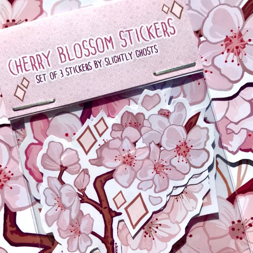 Cherry Blossom Stickers Set Flower Themed Stickers Pack - Etsy