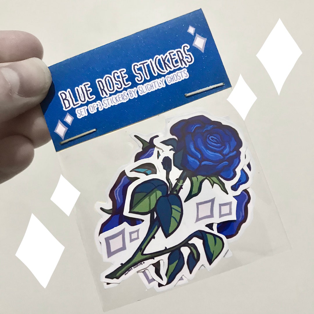 Blue Rose Sticker Pack - Set of 3 Stickers - Etsy