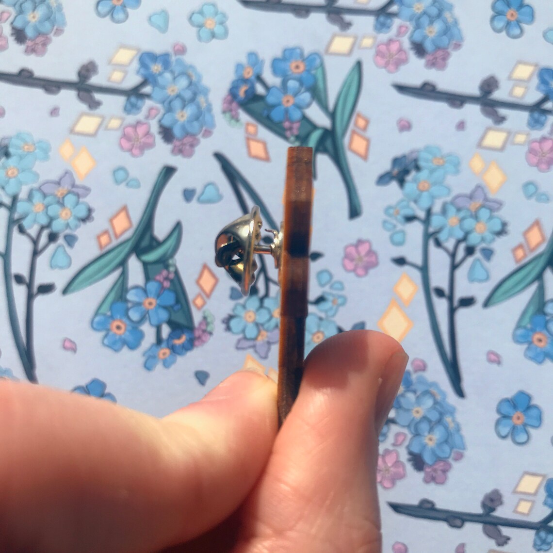 Forget-me-not Pin Cute Wooden Floral Aesthetic Pin - Etsy