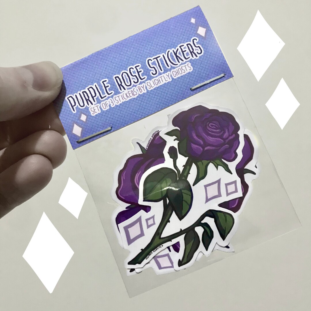 Purple Rose Sticker Pack - Set of 3 Stickers - Etsy