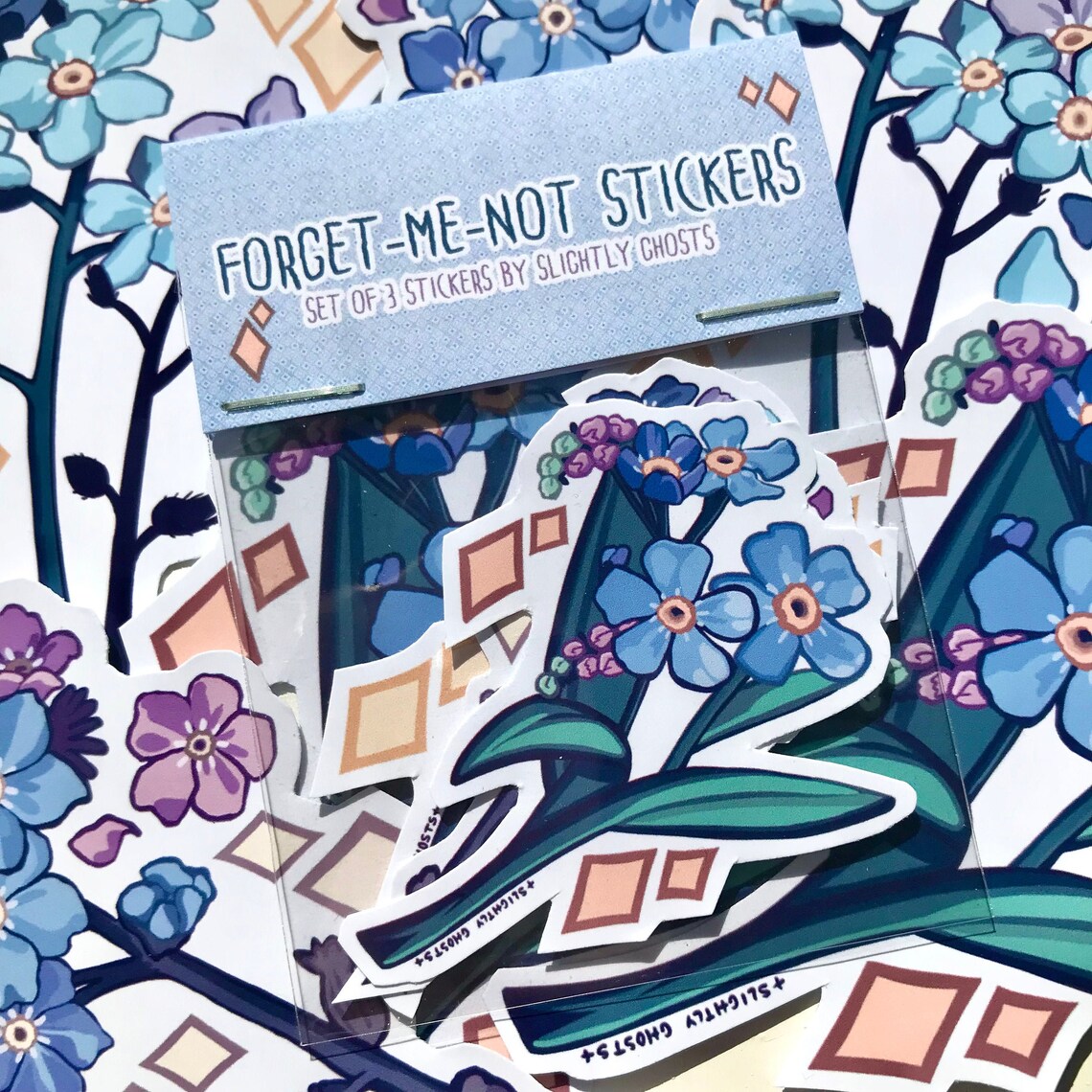 Forget-me-not Stickers - Etsy UK
