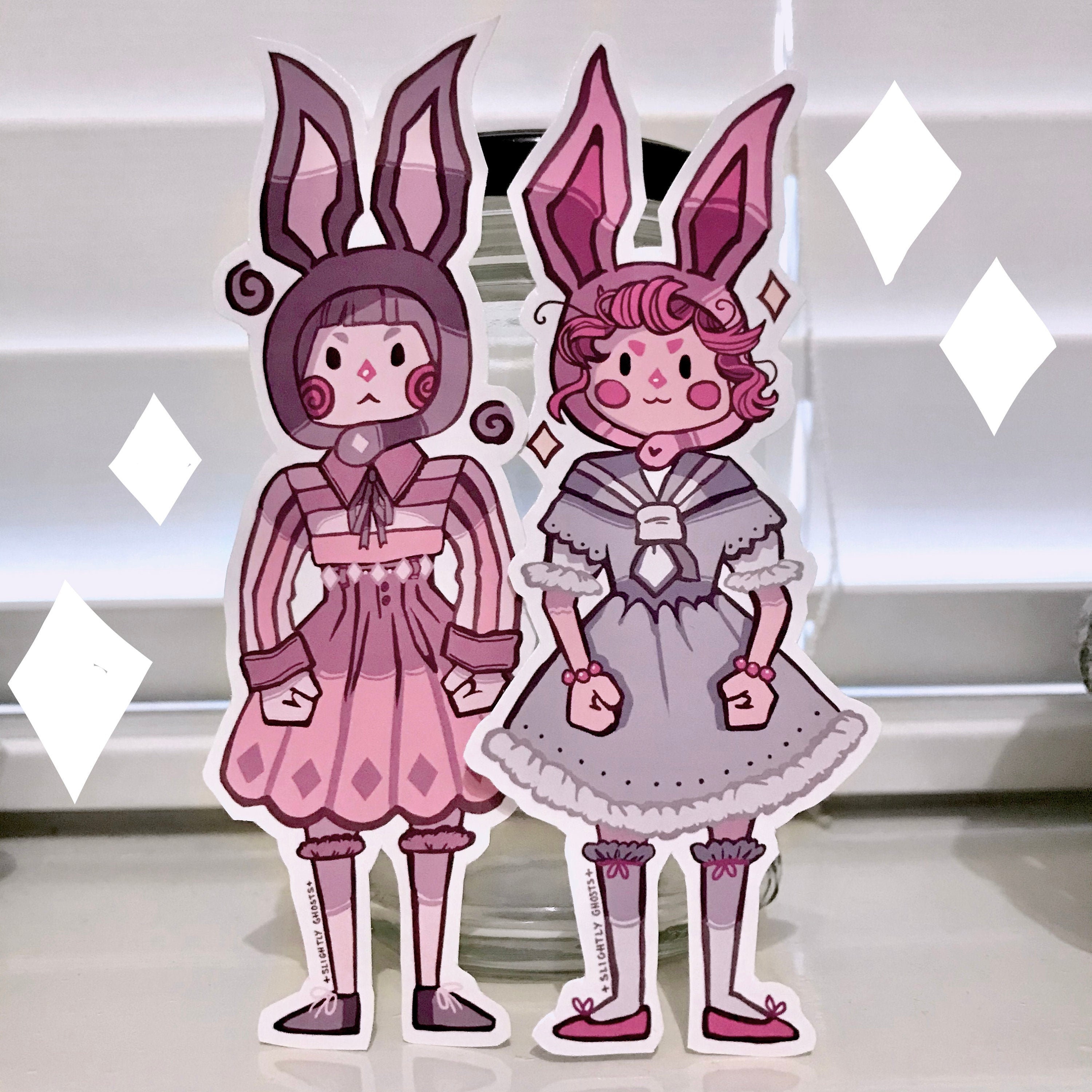 Bunny Girl Stickers - Set of 2 - Etsy
