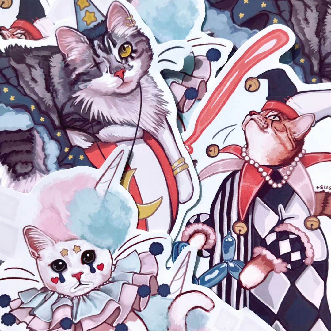 Circus Cats Stickers - Etsy UK