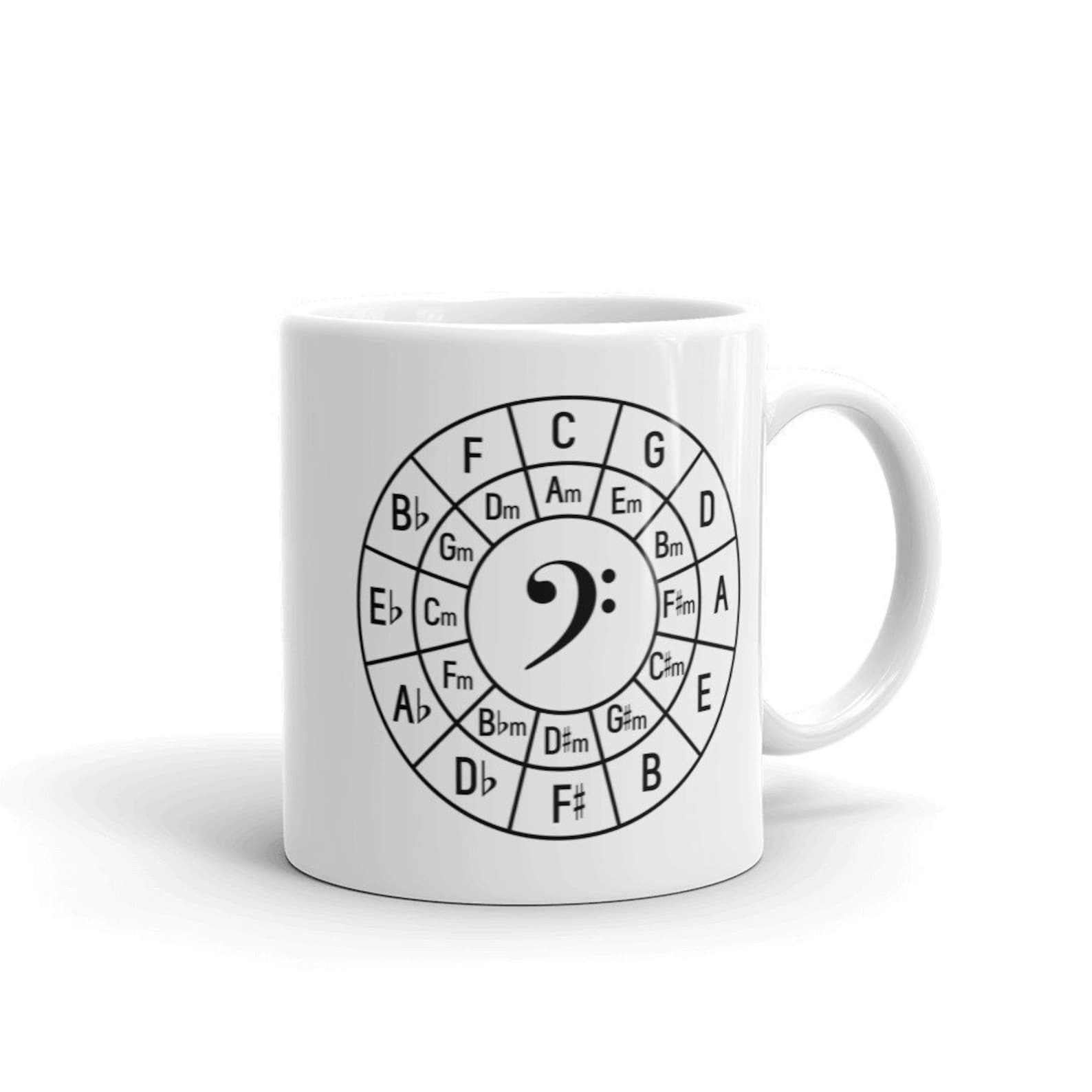 Bass Clef Composer Musician Circle of Fifths Music Key - Etsy
