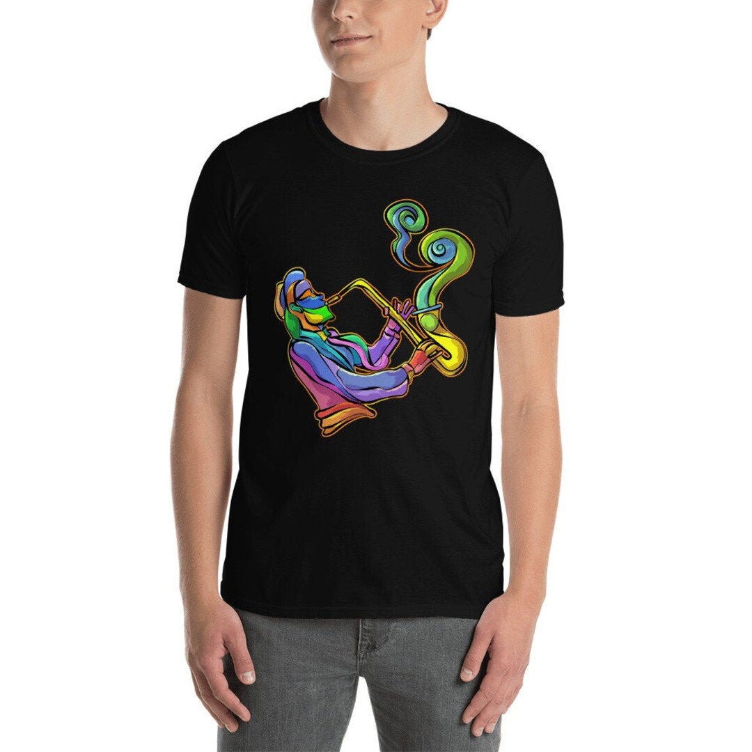 Cool Jazz Sax Player Abstract Art Saxophone Musician Psychedelic Smoke ...