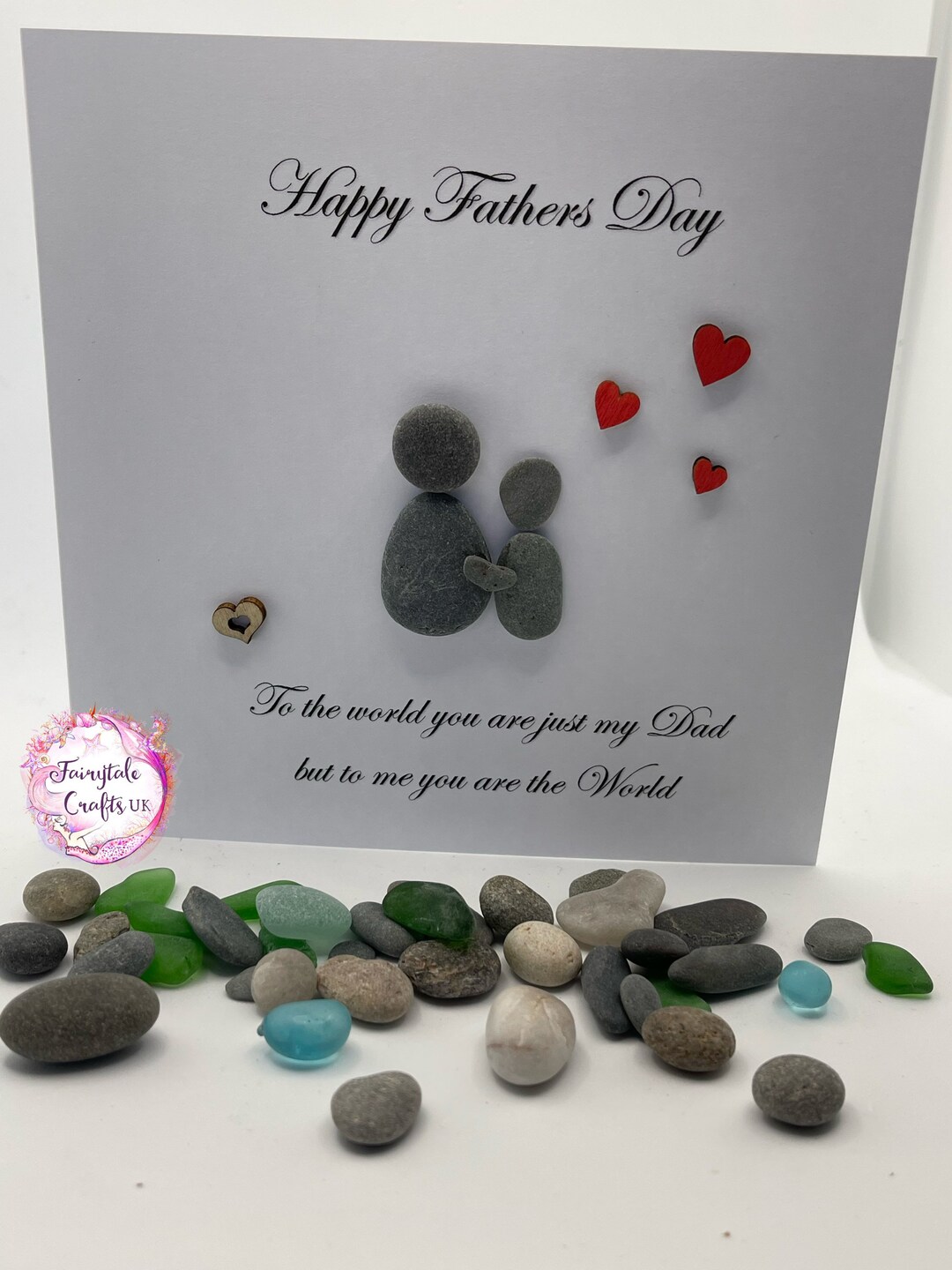 Fathers Day, Fathers Day Pebble Art, Pebble Art Card, Fathers Day Card ...