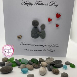 Fathers Day, Fathers Day Pebble Art, Pebble Art Card, Fathers Day Card ...