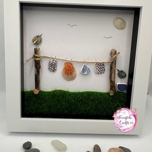 Pebble Art, Washing Line, Shell Washing Line, Laundry Art, Utility Room ...