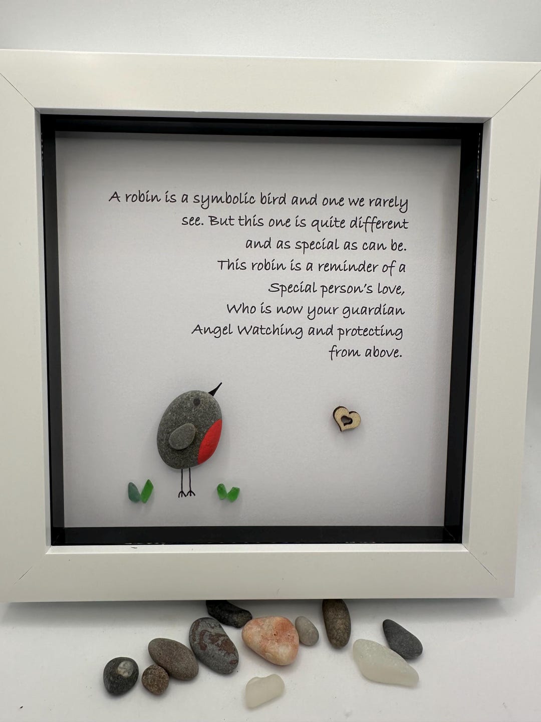 Robins Pebble Art, Robin Frame Pebble Art, Robin Pebble Art, Rock Art ...