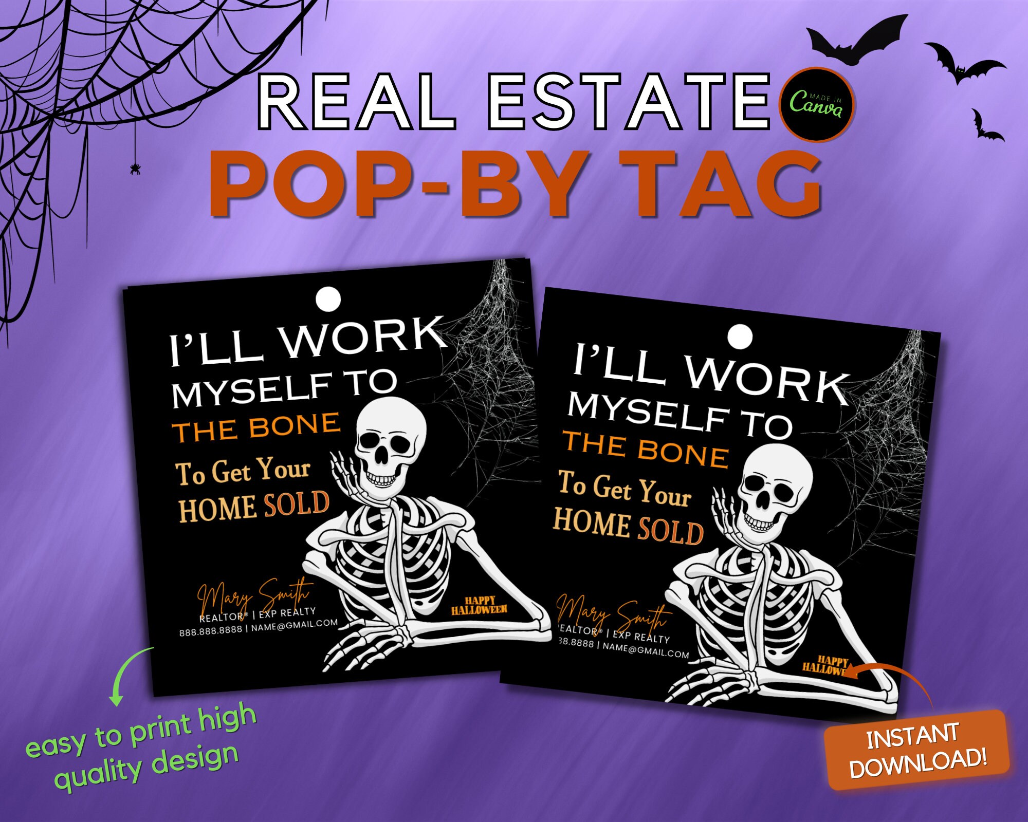 I'll Work to the Bone Halloween Pop by Tags for Real Estate Agents ...