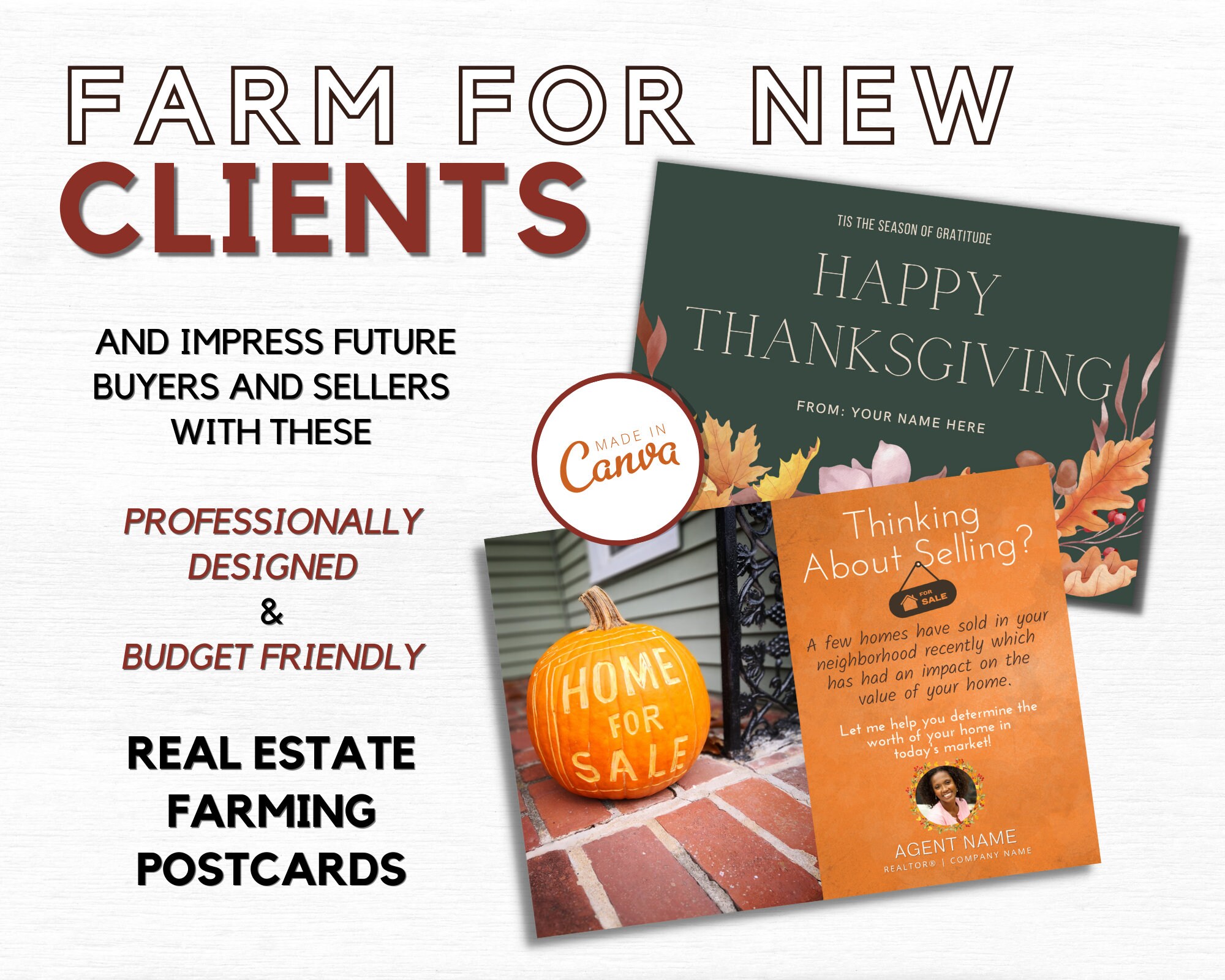 Fall Real Estate Postcard Templates | Autumn Realtor Marketing (canva ...
