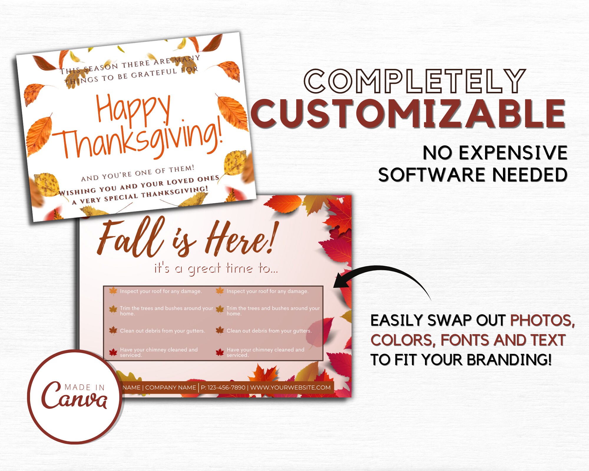 Six Cute Fall and Thanksgiving Themed Farming Postcards for Real Estate ...