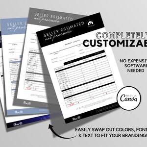 Real Estate Seller Estimated Net Proceeds Sheet Printable Canva ...