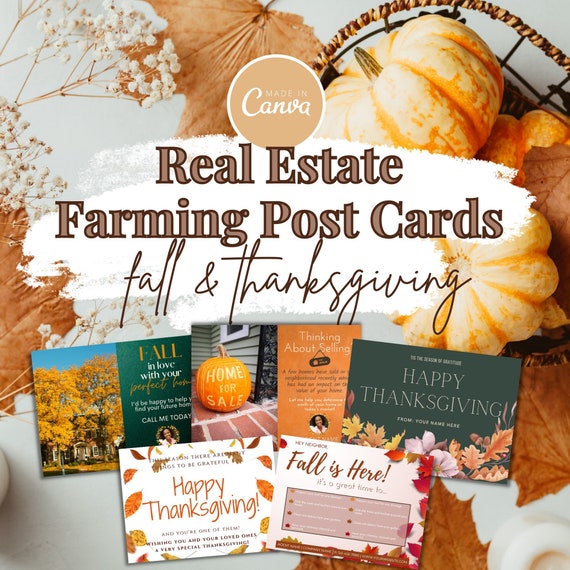 Six Cute Fall and Thanksgiving Themed Farming Postcards for - Etsy