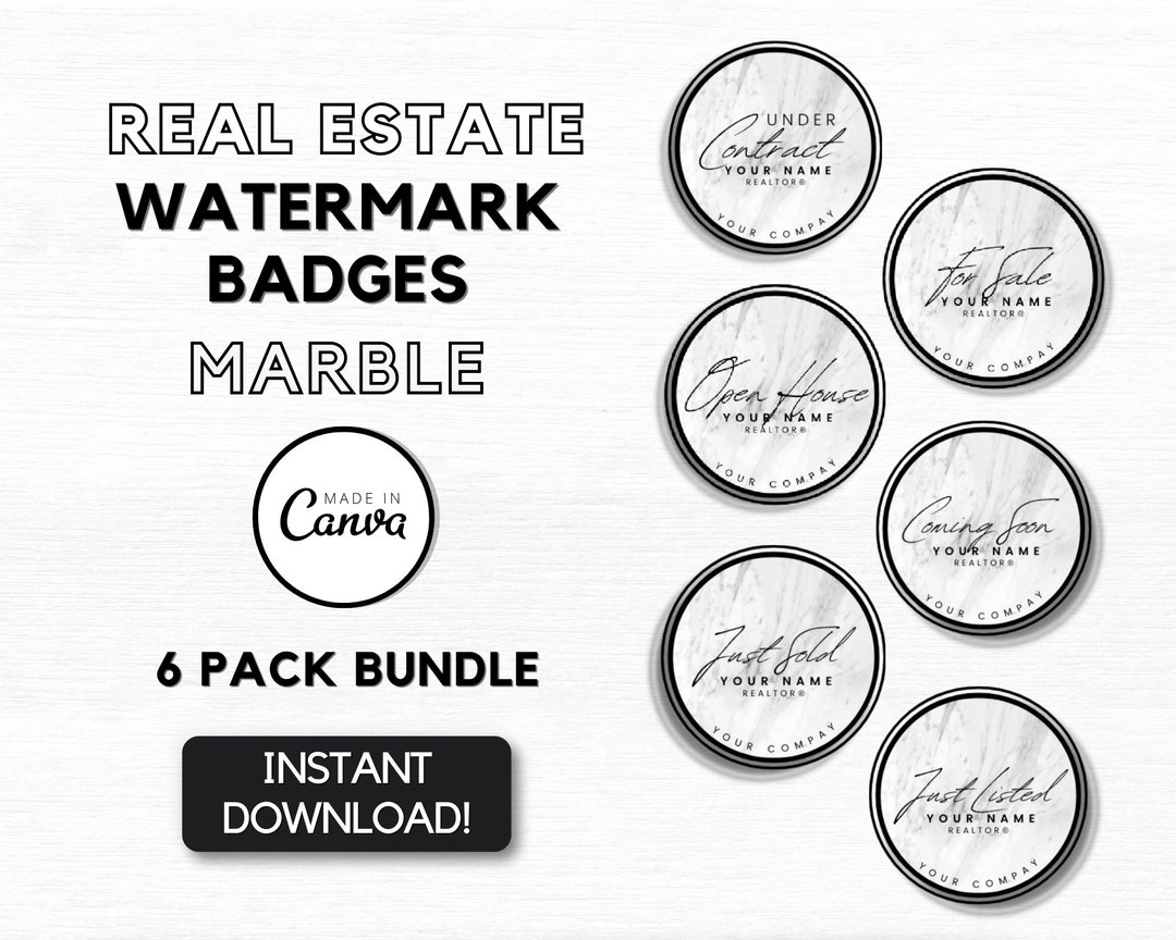 Marble Design Watermarks and Badges for Real Estate Agents and Realtors ...