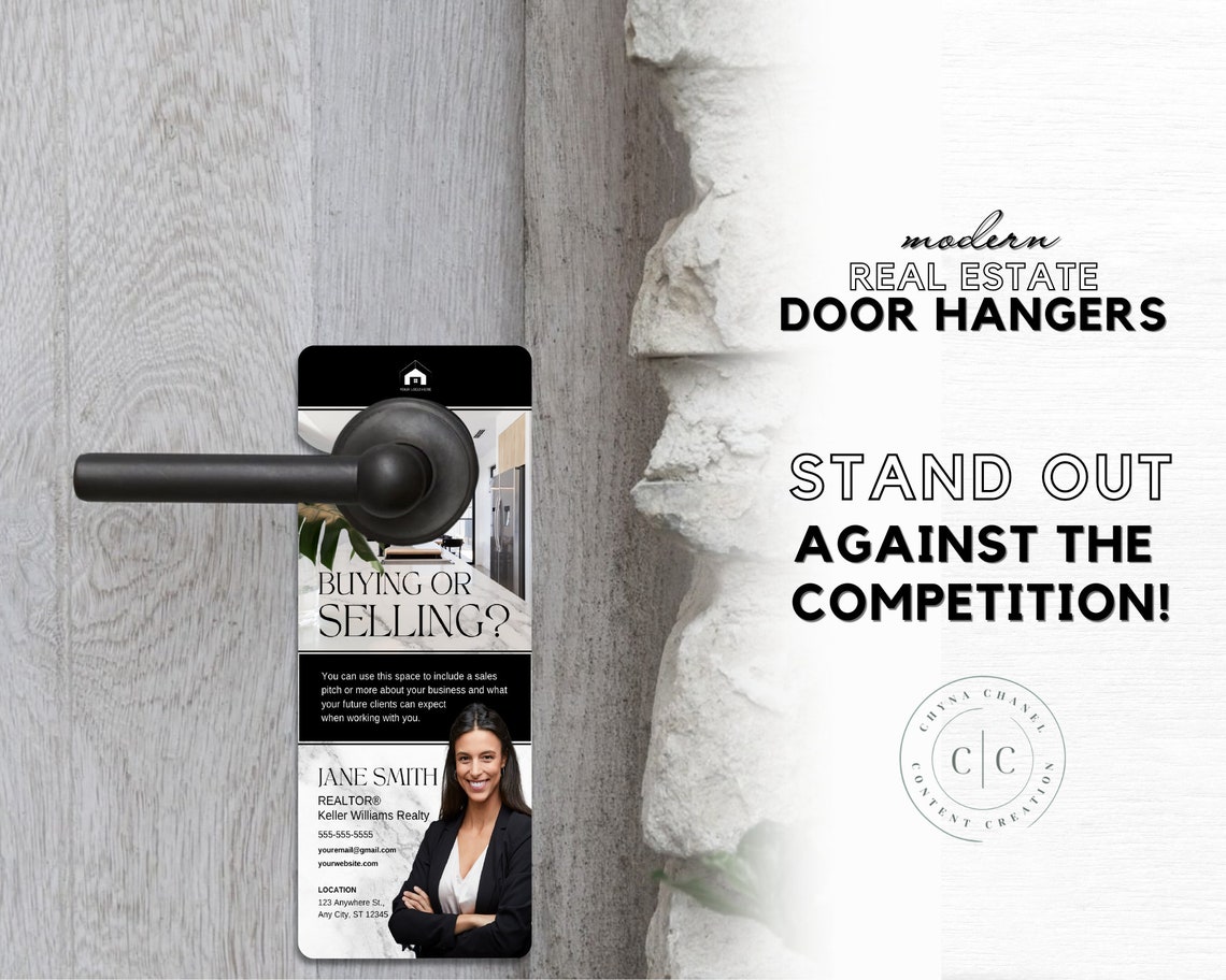 Real Estate Door Hanger Bundle, Modern Realtor Marketing (canva ...