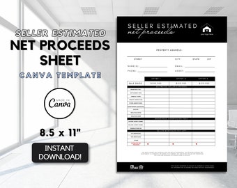 Sellers Net Sheet, Real Estate Sellers Estimated Net Proceeds, Home ...