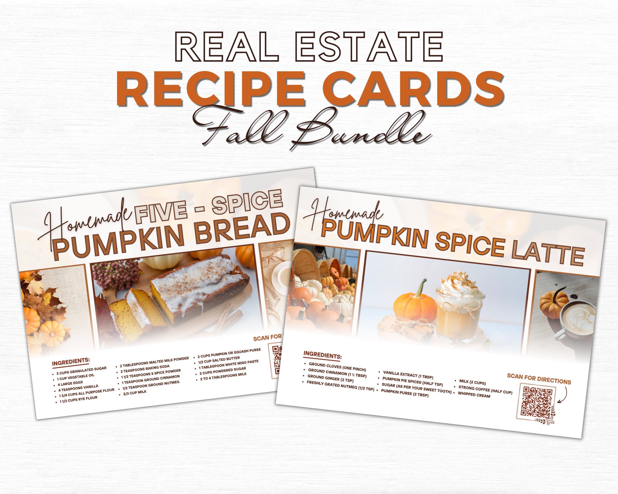 Fall Real Estate Farming Recipe Postcard Pack, CANVA Template, Pumpkin ...