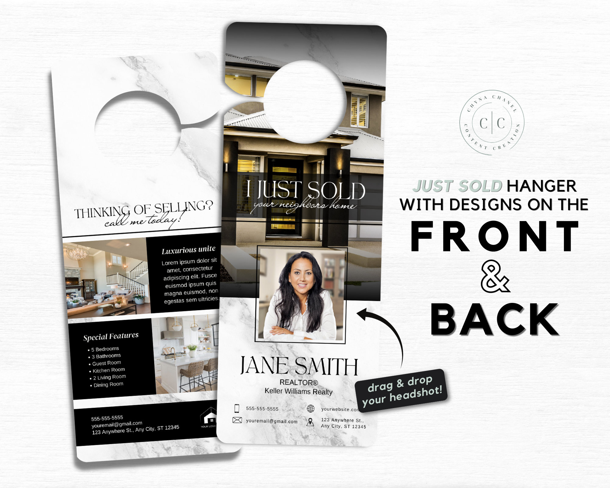Real Estate Door Hanger Bundle Canva Template, Real Estate Marketing ...