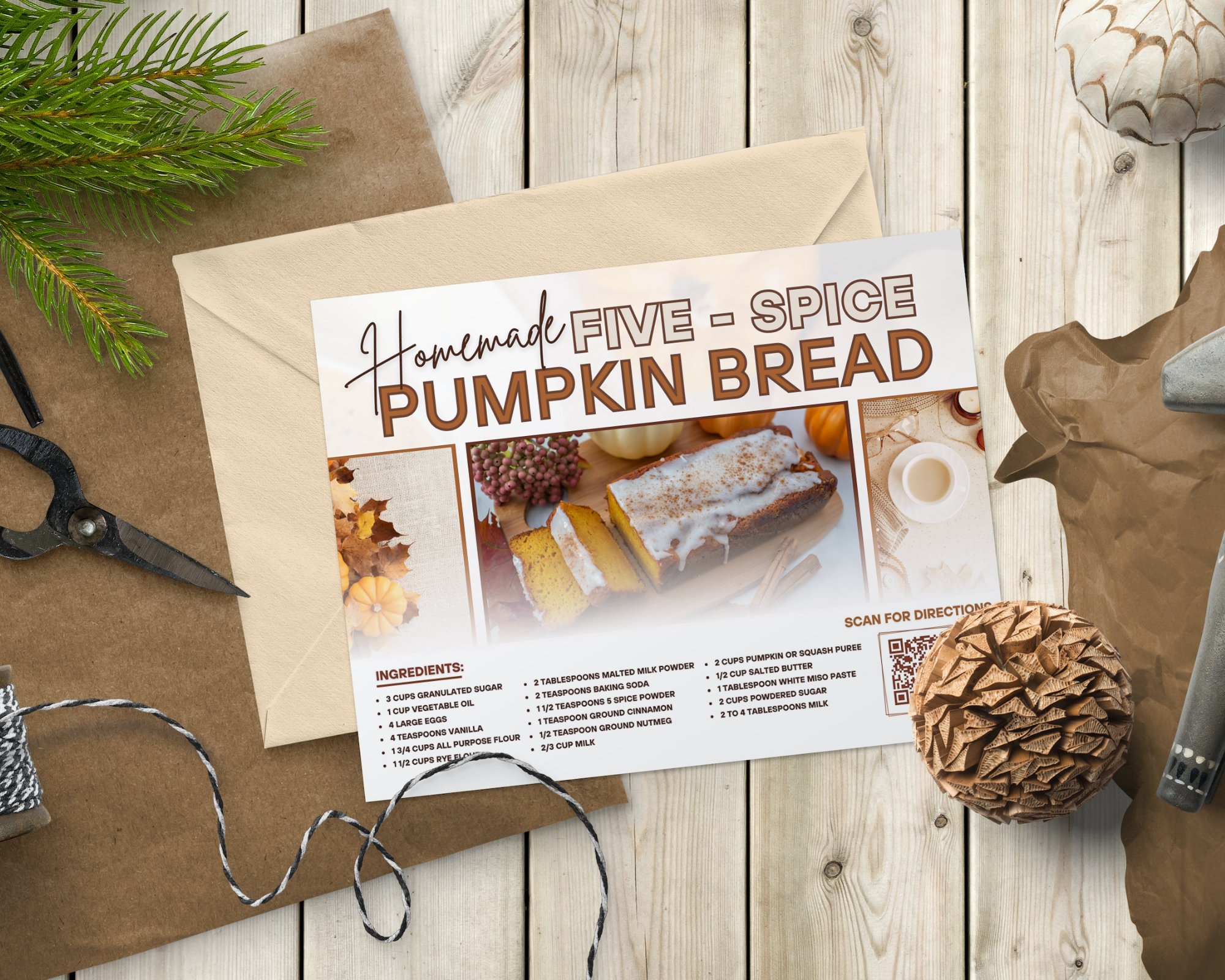 Fall Real Estate Farming Recipe Postcard Pack, CANVA Template, Pumpkin ...