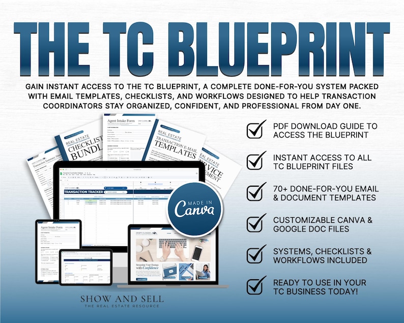 Real Estate TC Business Starter Kit | Transaction Coordinator Canva ...