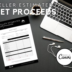 Real Estate Seller Estimated Net Proceeds Sheet Printable Canva ...