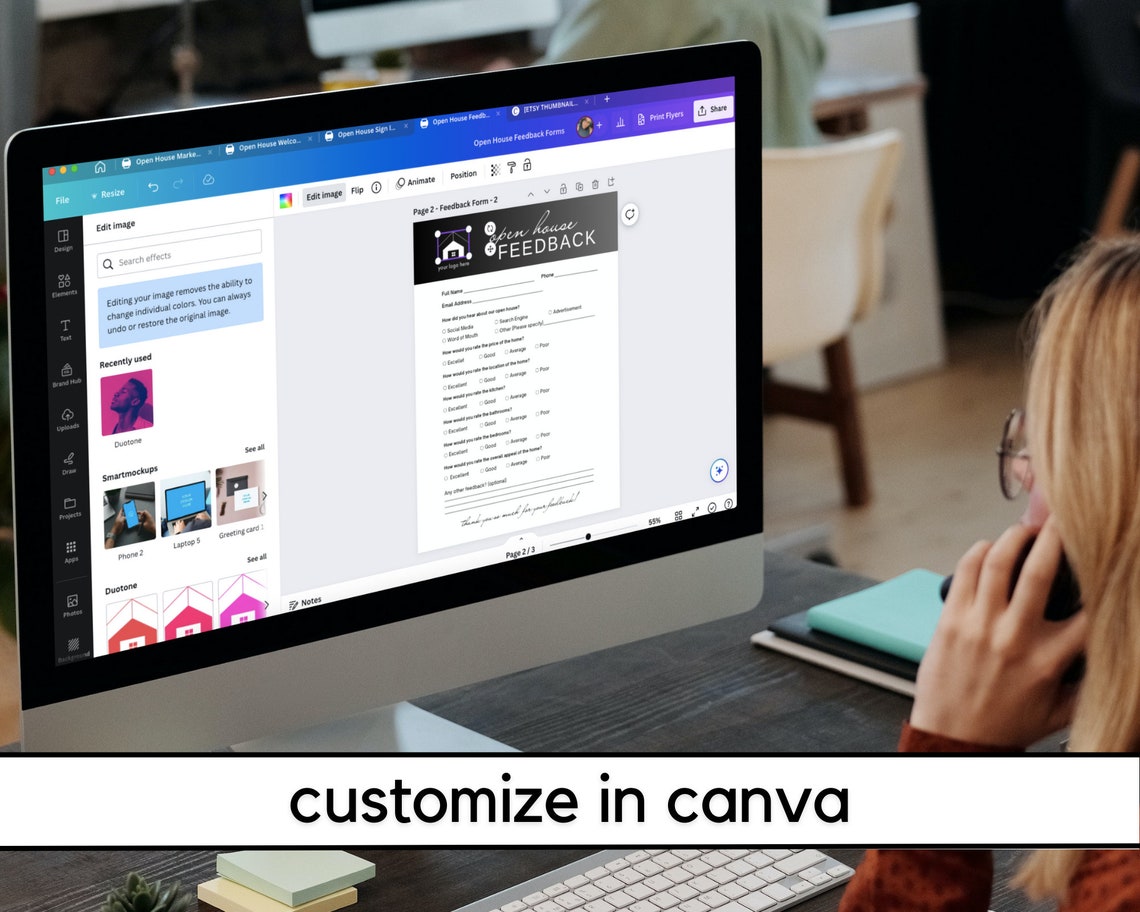 Real Estate Open House Feedback Forms, Printable Sign-in Sheet (canva ...