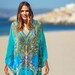 Rhodes Turquoise Cover-up, Neon Tassel Trim Cover-up, Cotton Voile ...