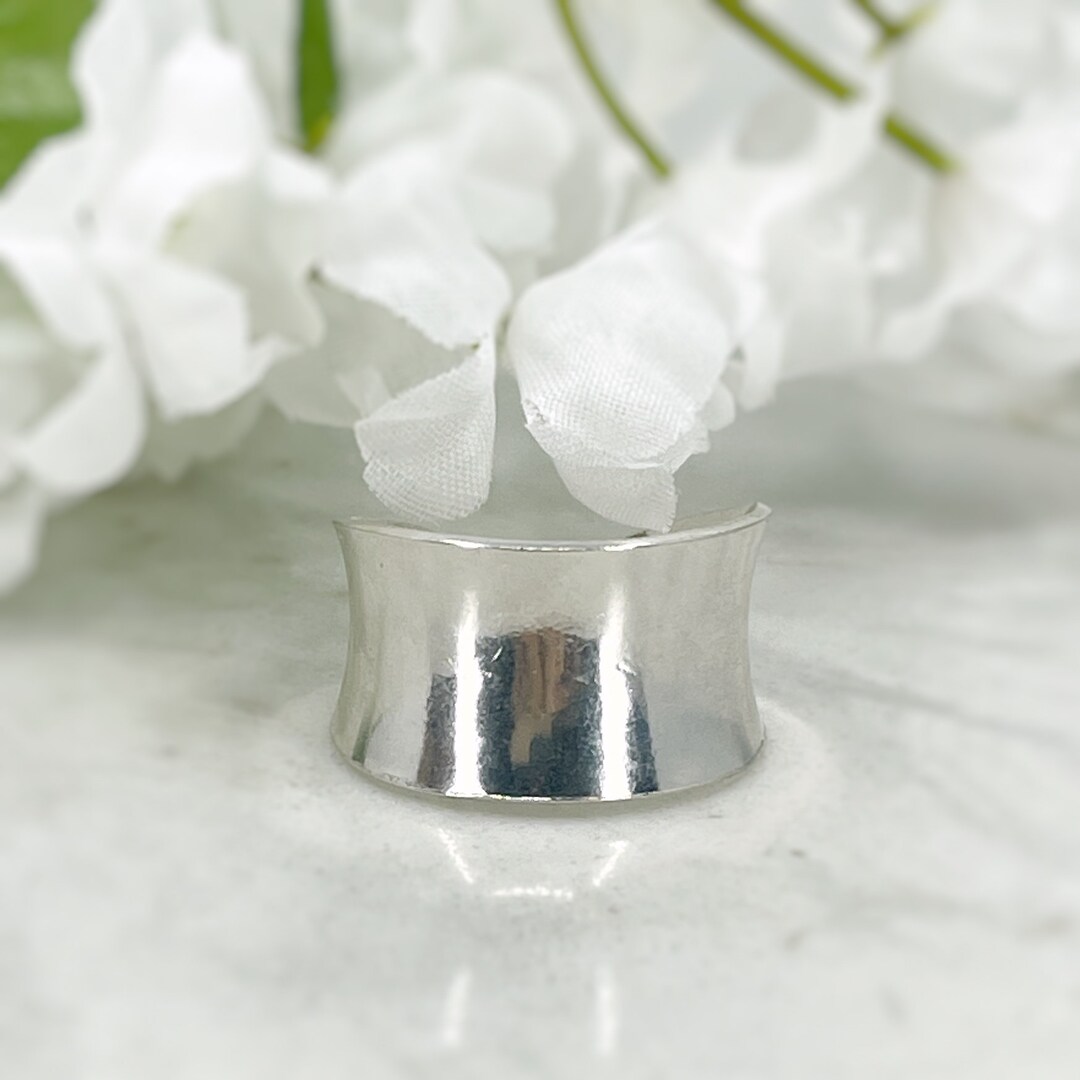 Handcrafted Artisan Sterling Silver Anticlastic Cuff Ring Elegant Boho ...