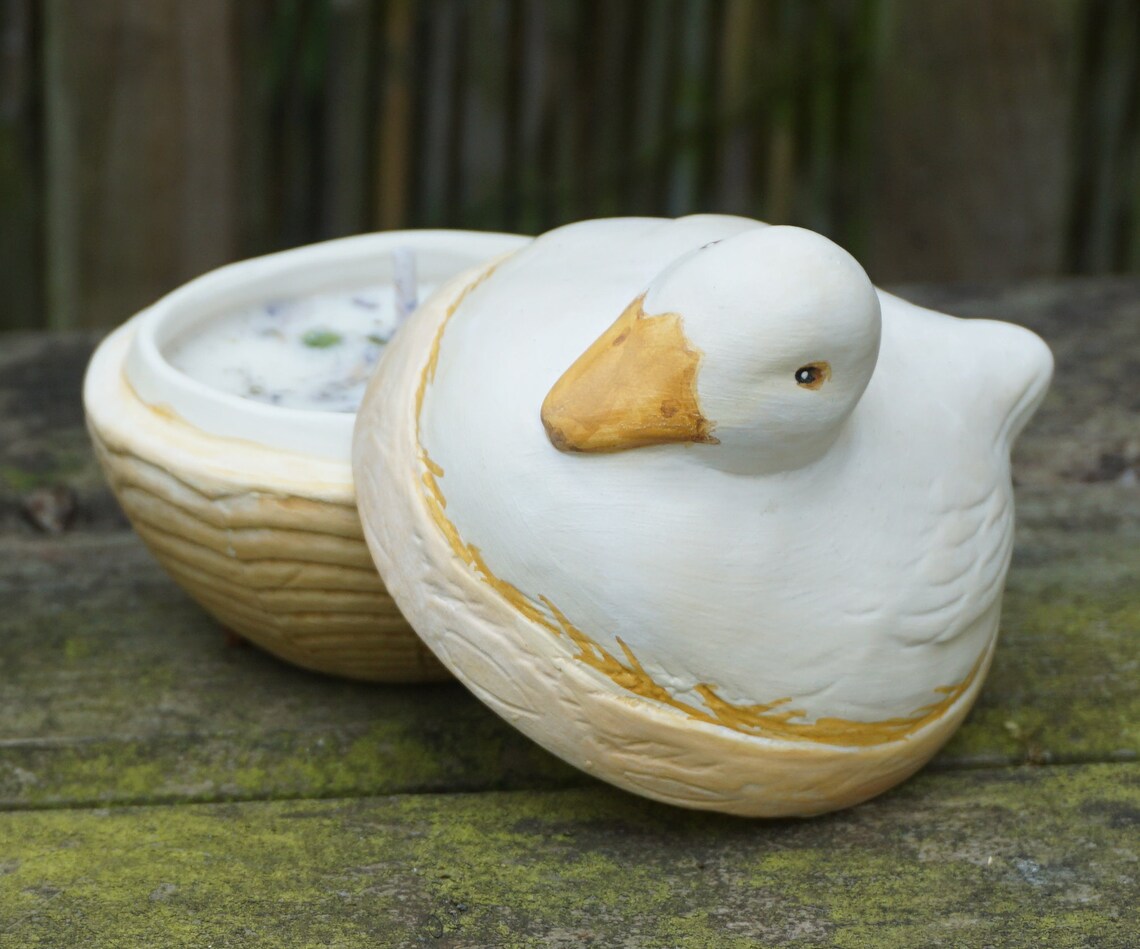 Merryfield Pottery Rustic Duck Candlepot - Etsy Israel