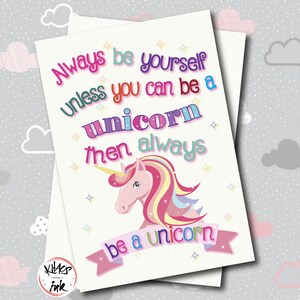 Children's Print 'always Be Yourself Unless You Can Be a Unicorn Then ...