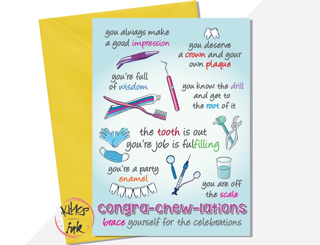 Dentist Congratulations Card, Funny Puns, Brace Yourself to Celebrate ...