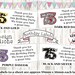75th Birthday Labels Personalised Party Stickers Black and - Etsy