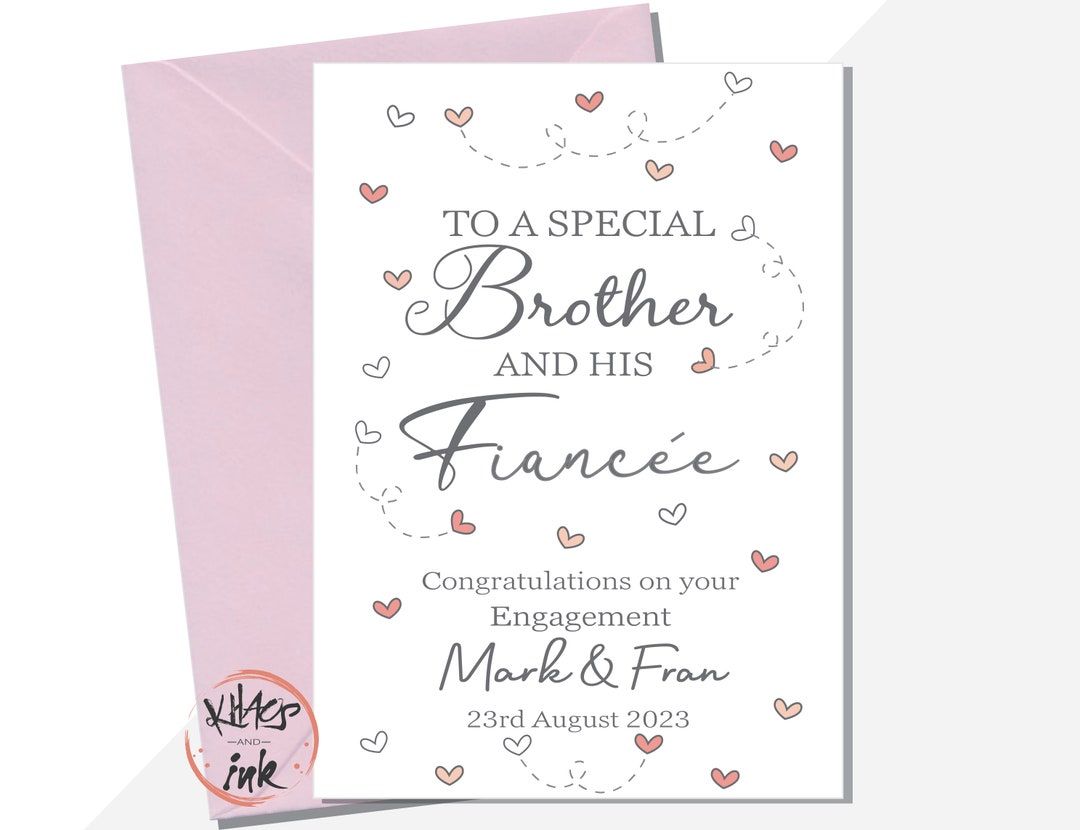 Engagement Card for Brother and Wife to Be, Congratulations on Your ...