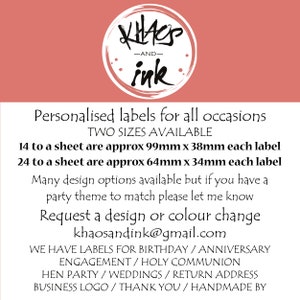 16th Birthday Labels, Personalised Party Stickers Decor Black and Gold ...