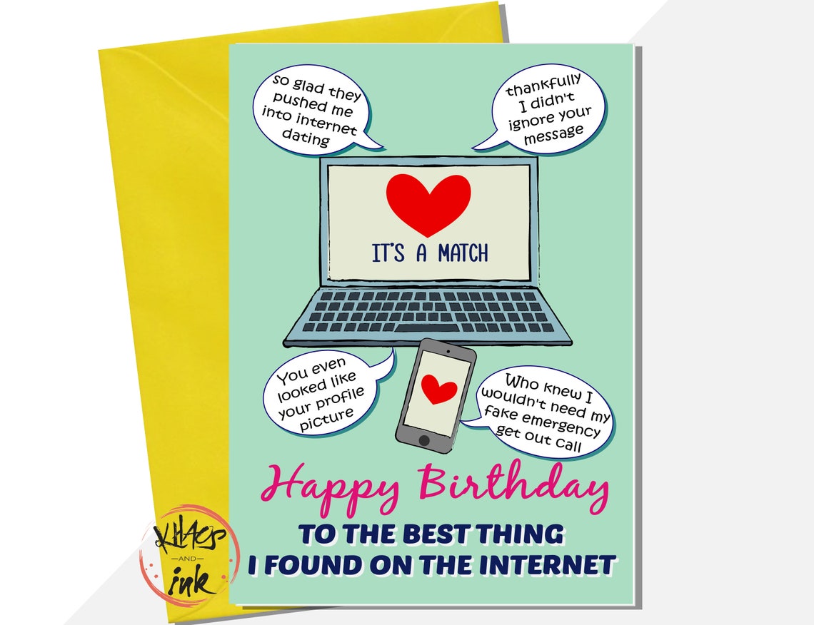 Personalised Internet Dating Birthday Card Happy Birthday to - Etsy UK