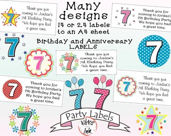 7th Birthday Stickers - Etsy