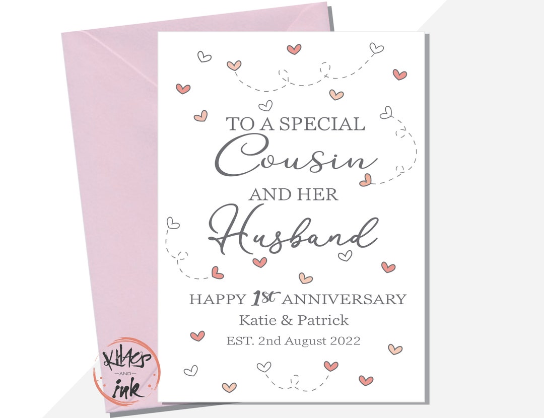 Cousin and Wife Anniversary Card, Happy Anniversary Cousin and Husband ...
