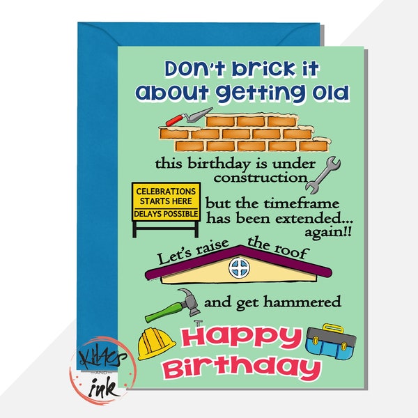 Roofer Birthday Card - Etsy