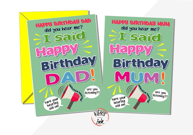 Selective Hearing Going Deaf Funny Happy Birthday Card - Etsy UK