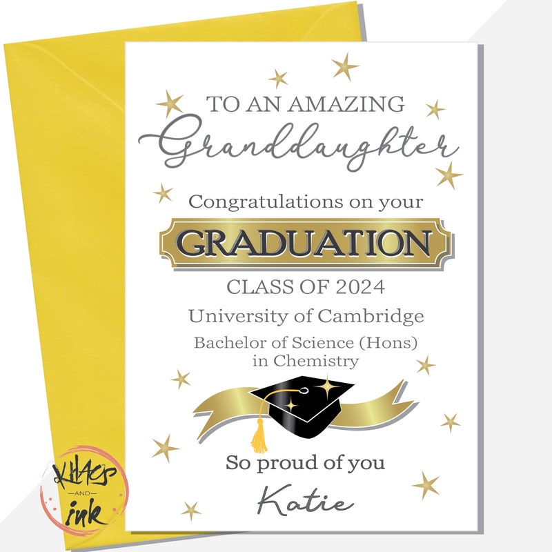 Granddaughter Graduation Card - Etsy
